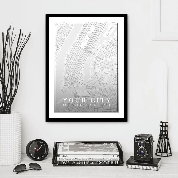 Wall Decor | Custom Made City Map Framed 16x2 | Poshmark